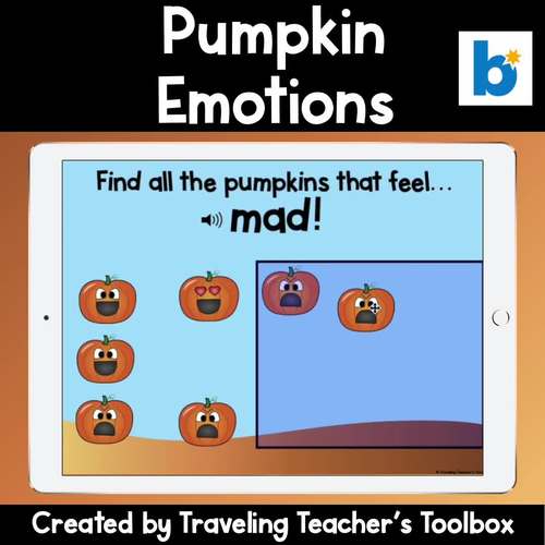 Pumpkin Emotions Boom Cards by Traveling Teacher's Toolbox | TPT