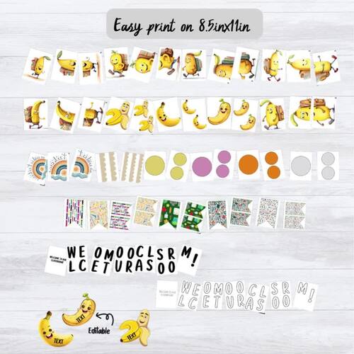 Welcome To Our Classroom Bulletin Board kit, Bananas Themed, Editable