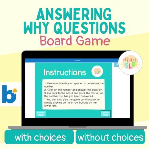 Answering WHY Questions Board Game for Speech Therapy Boom Cards™ by ...