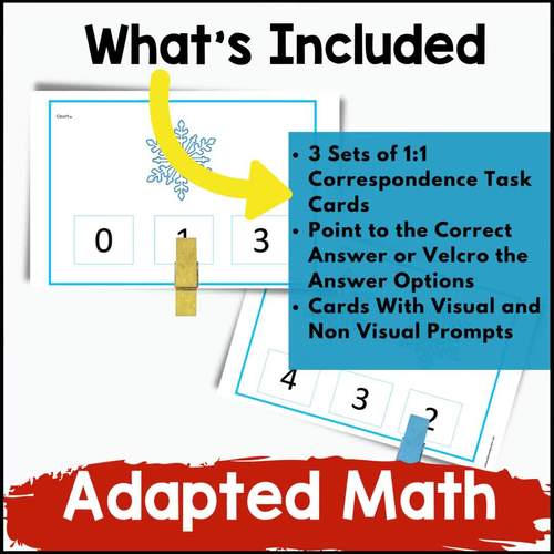 Snow Task Cards: Counting w/ 1:1 Correspondence (Adapted Math Autism ...