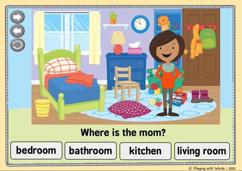 Who and Where Questions for People in the House Boom Cards™ | TPT