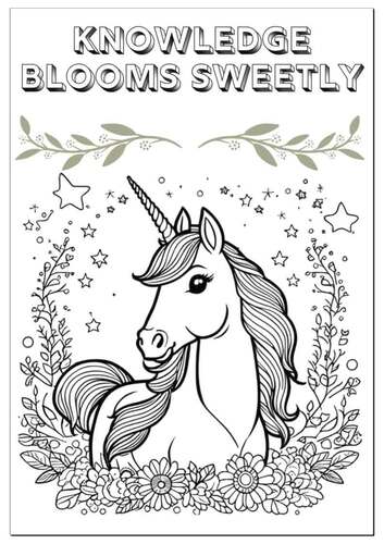 Best Unicorn Quote coloring page,kids,sheets,Knowledge blooms sweetly ...
