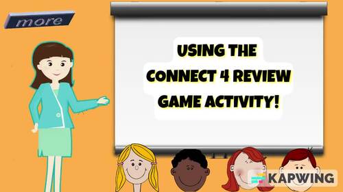 Connect 4 Review Game Activity Editable Template - For Math ELA Science ...