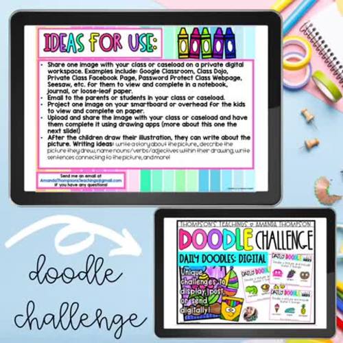Doodle Challenges | Digital for DISTANCE LEARNING | TpT