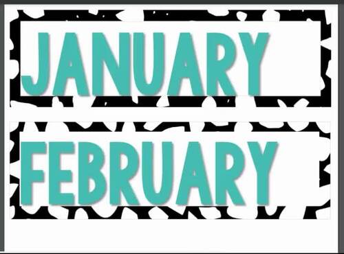 Black & White Terrazzo Classroom Decor Calendar Set Kit with 3 Color ...