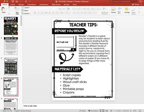 Halloween Reader's Theater Scripts EDITABLE | TPT