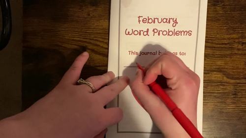 February Word Problems Journal | Ideal for Special Education Students