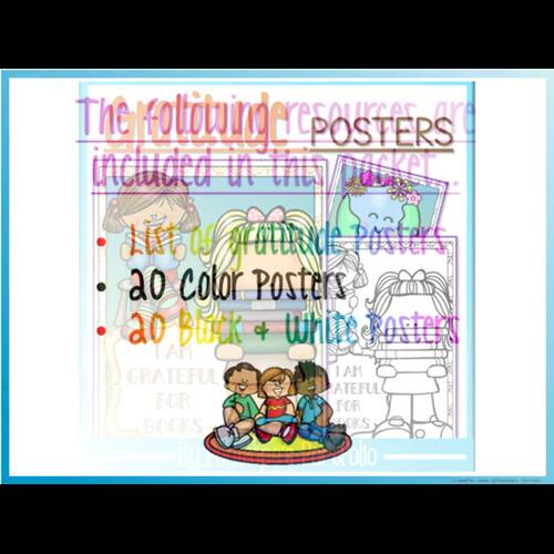 Gratitude Posters in Color & Black / White - Coloring Social Emotional ...