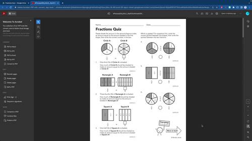 Fractions Quiz for Fourth Grade: 18 Questions by Brooks Jones | TPT