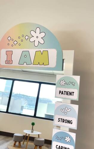 Hello Calm Positive Affirmation Station Mirror | Editable Pastel ...