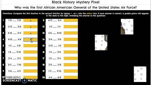 Black History Math Mystery Puzzle-Benjamin O. Davis Jr.-Compare ...