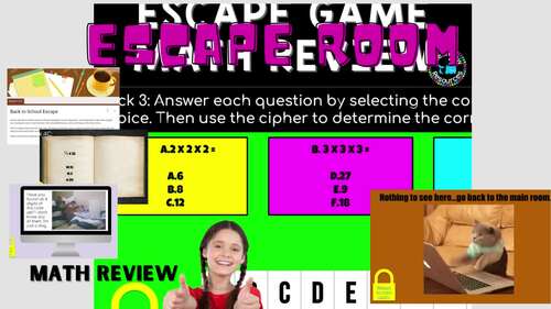 Back to school Escape Room- Math mixed operations Low Prep fun | TPT