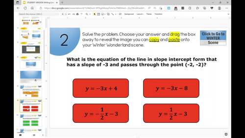 Christmas Writing Linear Equations Google Slides Activity - Algebra 1 ...
