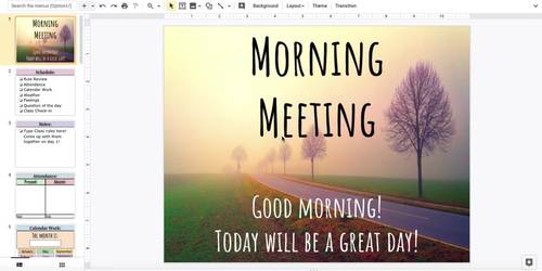 Morning Meeting Special Education Google Slides by Age Appropriate SpEd