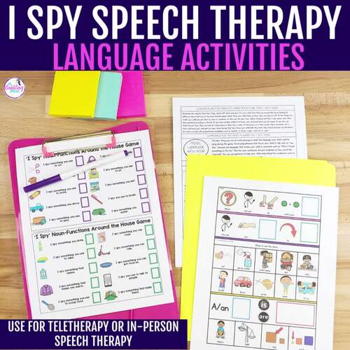 I Spy Speech Therapy Game for In-Person or Teletherapy | Home Activities