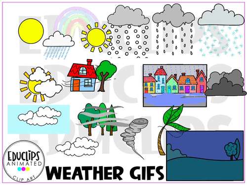 GIFs - Weather - Animated Images - {Educlips} by Educlips Clip Art