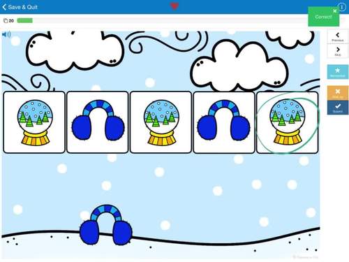 Winter Patterns Boom Cards for December January February Distance Learning