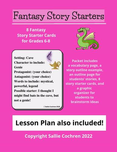 Fantasy Story Starter Cards, Fictional Narrative Writing Prompts 6th ...