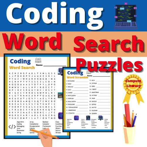 Coding Word Search Activity Computer Programming with Bonus Student Awards