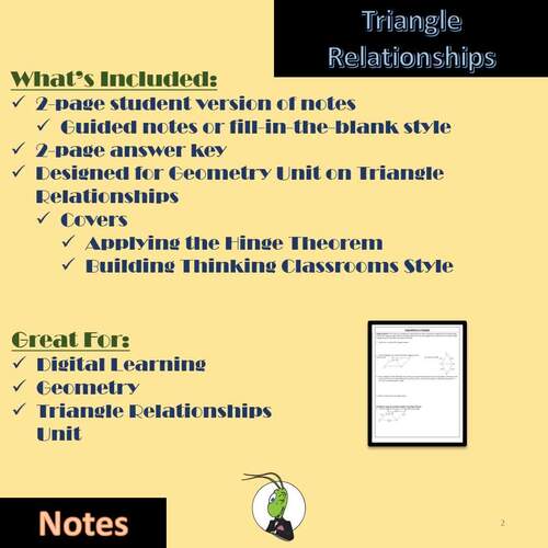 Inequalities in Two Triangles Geometry Guided Notes Triangle ...