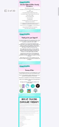 Selective Mutism, Social Anxiety Worksheet Resources Exposure Therapy