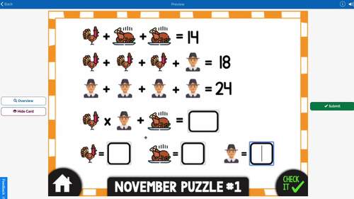 November Brain Teasers & Challenge Puzzles | Boom Cards | Digital ...
