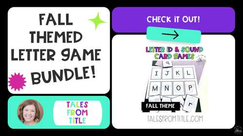 Fall Letter Naming & Sounds Phonics Games by Tales from Title | TPT