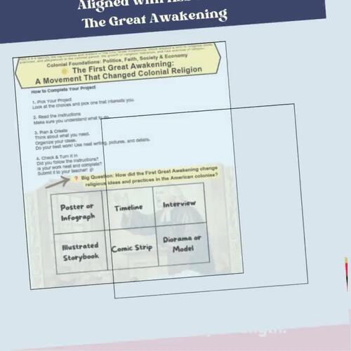 HSS 5.4.4 PBL Choice Board- Great Awakening Revival, Religious Movement