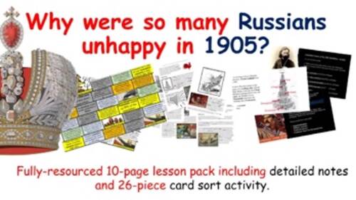 Causes of the 1905 Russian Revolution - Full 10-page lesson pack