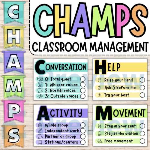 CHAMPS Posters Classroom Behavior Management and Expectations BTS ...