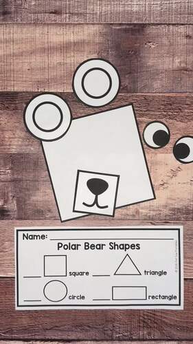 Polar Bear Shapes Craft | 2D Shapes Math Activity, Winter Math ...