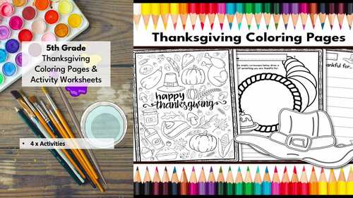 5th Grade Thanksgiving Coloring Pages and Activity Worksheets for Fifth ...