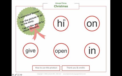 Christmas Vocabulary & AAC Core Word Animated Stories | No Print ...