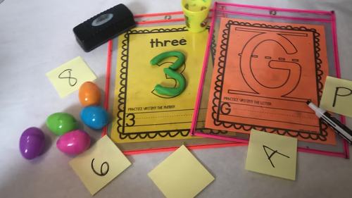 Letters Uppercase and Lowercase and Numbers 1 to 20 Playdoh Mat BUNDLE