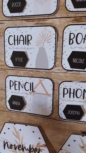 Neutral Boho Classroom Jobs Editable by Shayna Vohs | TpT