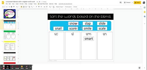 Consonant Blends Digital Word Work by SkatingThroughLiteracy | TPT