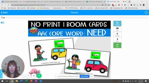 Car Wash Boom Cards™ AAC Core Word NEED by Beautiful Speech Life