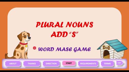 ESL Game Plural Nouns adding s by TeachDEZway | TPT