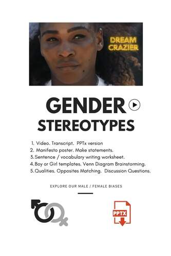 Dream Crazier. Gender Stereotypes. Girl Power. Video. PPTx. ELA. ESL.