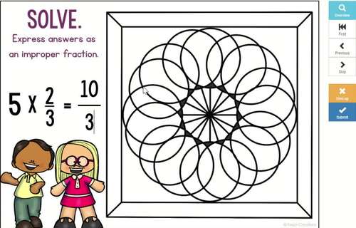 Multiply Fractions by Whole Numbers Digital Picture Reveal | Boom Cards