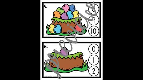 Dinosaurs Math Center Task Cards Counting Dinosaur Eggs 0-10 Clip Cards
