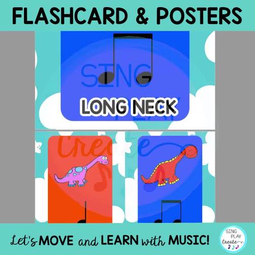 Dinosaur Rhythm Play Along Activities BUNDLE: {Quarter & Eighth Notes}