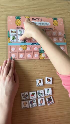 Daily Responsibilities Chart, Editable Pre-K Chore Chart Routine Visual ...