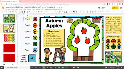 CVC Words - Digital Board Game | FALL | Distance Learning | Google Slides