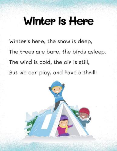 Winter Wonders. Poems for Kindergarten. A Collection of Fun ...