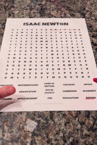 Isaac Newton Biography Word Search Puzzle Worksheet Activity | TPT