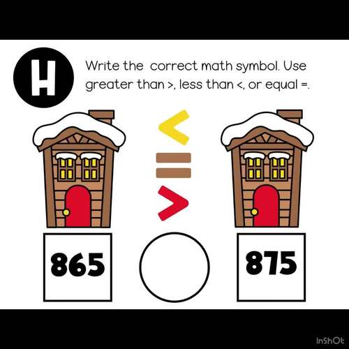 Comparing Numbers Winter Math Task Cards for 2nd Grade {Numbers to 1000}