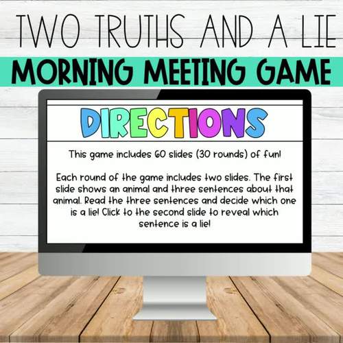 Morning Meeting Games and Activities | Two Truths and A Lie | Fun Friday