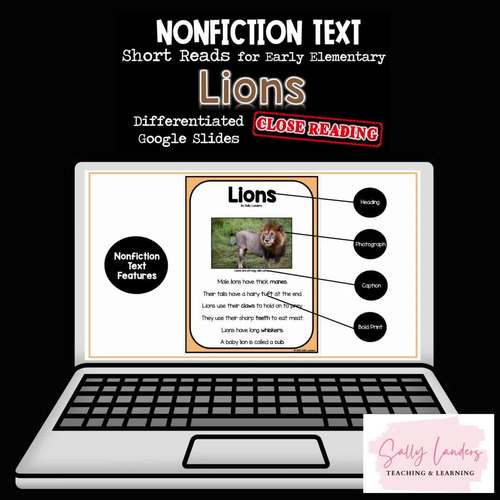 LIONS Nonfiction CLOSE READING Print & Digital Pack by Sally Landers