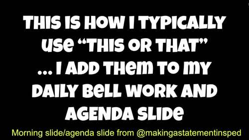 This or That community builder by That McHealthy Classroom | TPT